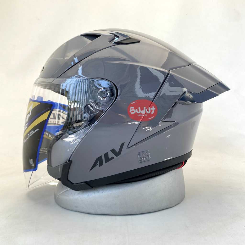 Jual ALV ULTRON PRO GREY GLOSY HELM HALF FACE SOLID STANDART SNI ...