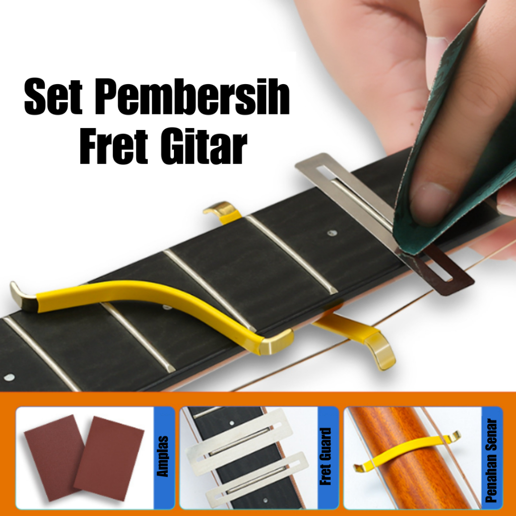 Jual Set Alat Pembersih Fret Gitar Akustik Listrik Fret Guard Penahan ...