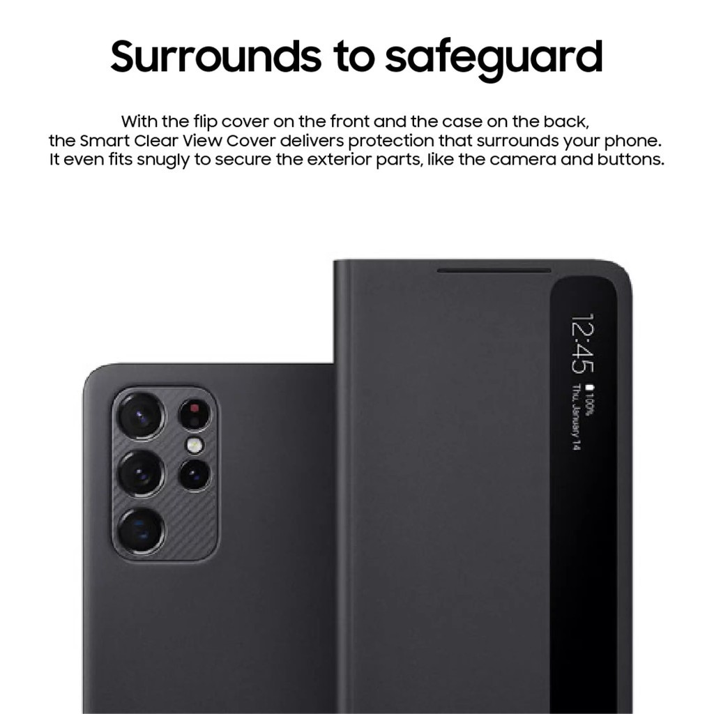 Jual Samsung Galaxy S21 Ultra S21Ultra 5G note 20 ultra 5G Flip Clear View Smart Cover Case ...