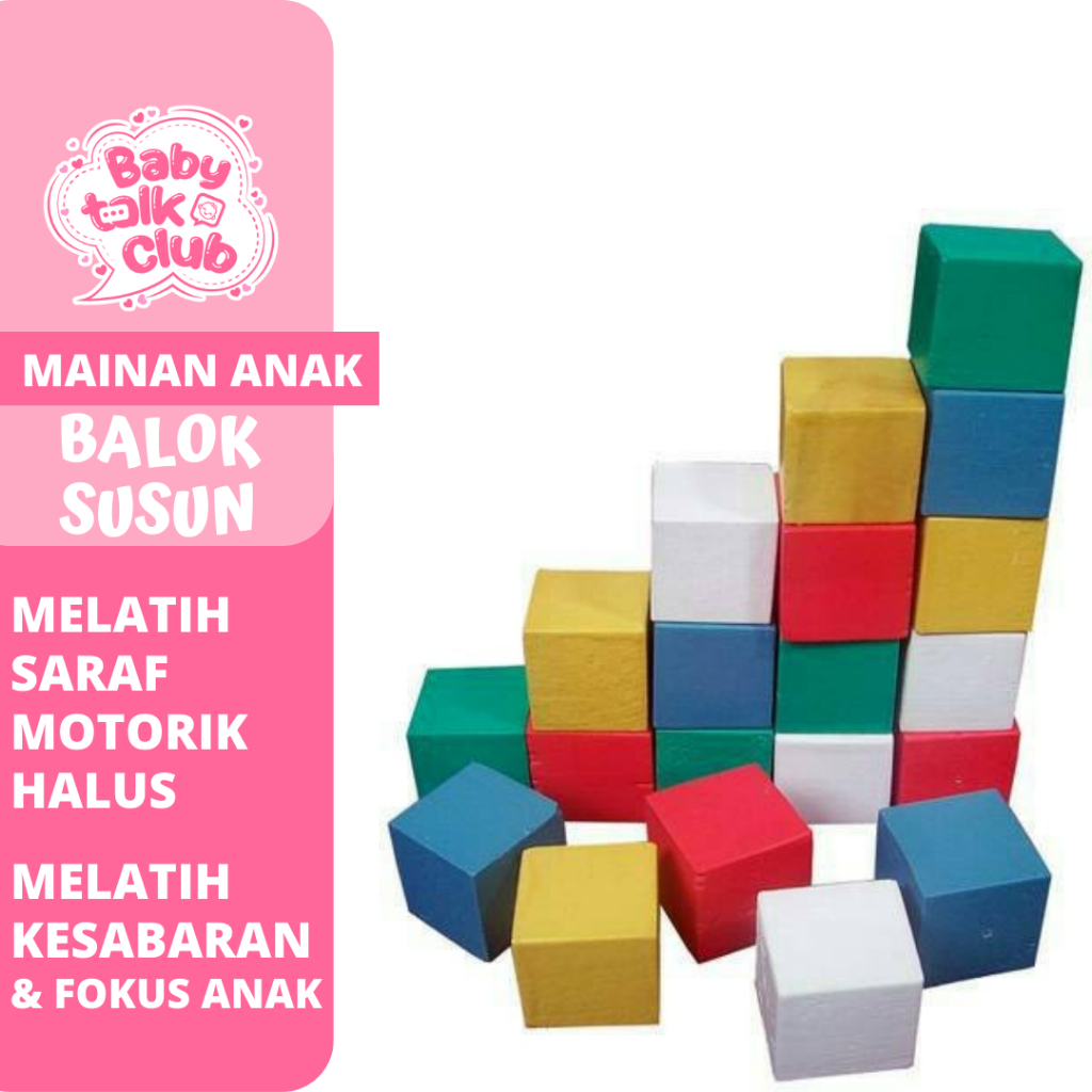 Jual Mainan Kayu Balok Dasar Edukasi Anak Menata Belajar Warna dan ...