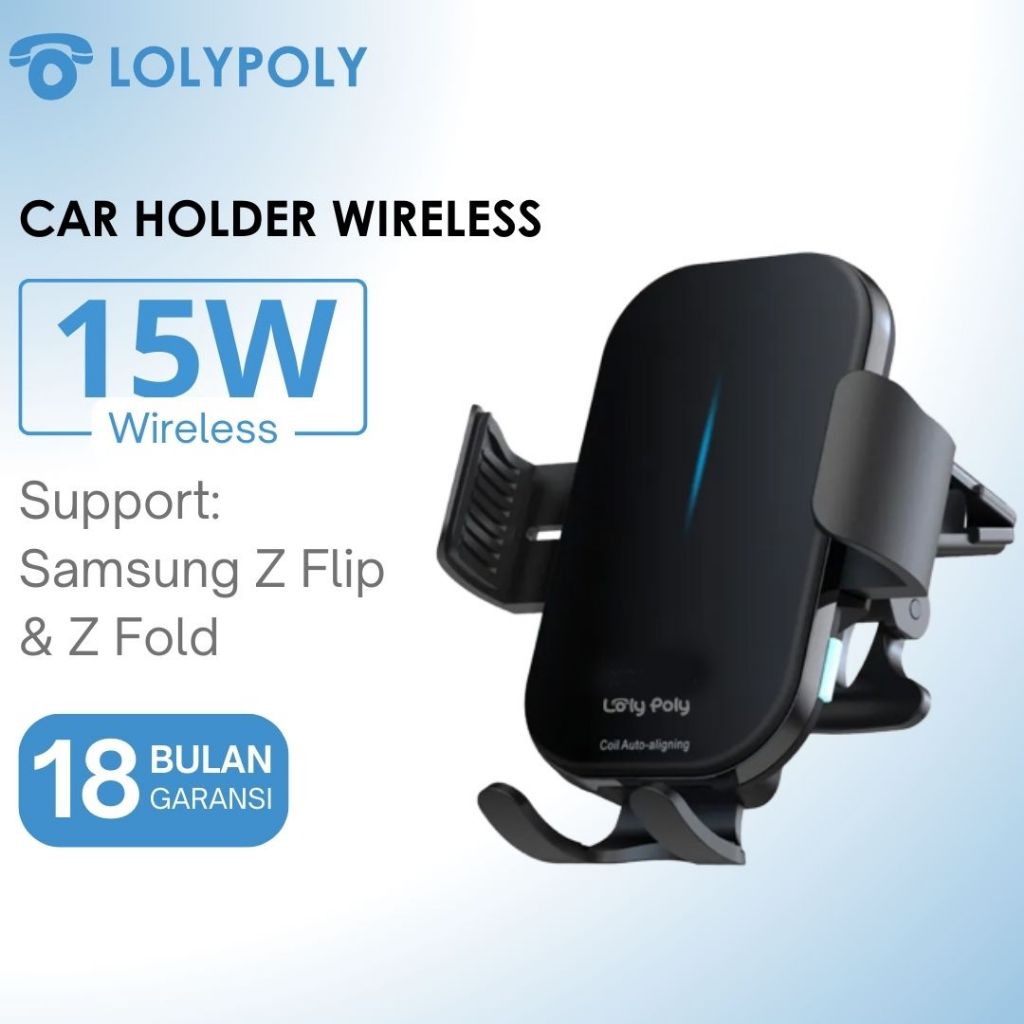 Jual Lolypoly Car Holder Wireless Charger 15W Fast Charging Support ...
