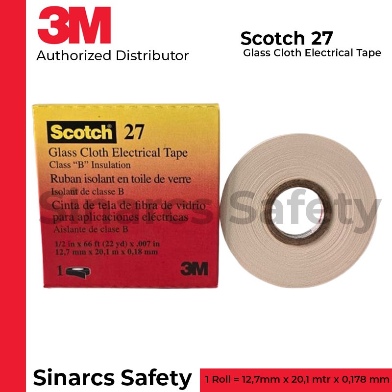 Jual 3M Scotch 27 Glass Cloth Electrical Tape 27, 1/2 in x 66 ft | Shopee Indonesia