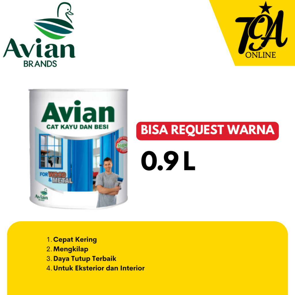 Jual AVIAN Synthetic Cat Besi & Kayu Tinting Color 0,9 L | Shopee Indonesia