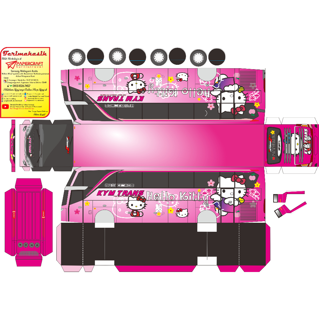 Jual Miniatur Bus KYM Trans Hello Kitty Pink Jetbus 2 | Shopee Indonesia