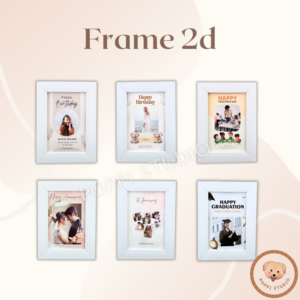 Jual Cetak Foto Frame 4R 5R 2D (10,2x15,2 cm) Bingkai Fiber Tebal ...