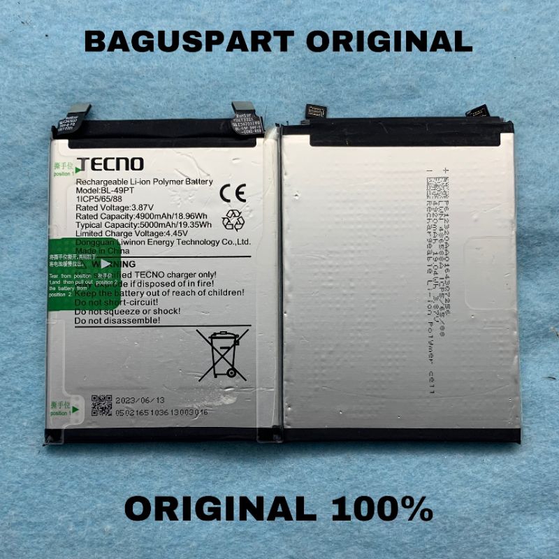 Jual BATERAI BATRE BATTERY BL-49PT TECNO POVA 5 PRO Lh8n ORIGINAL ...