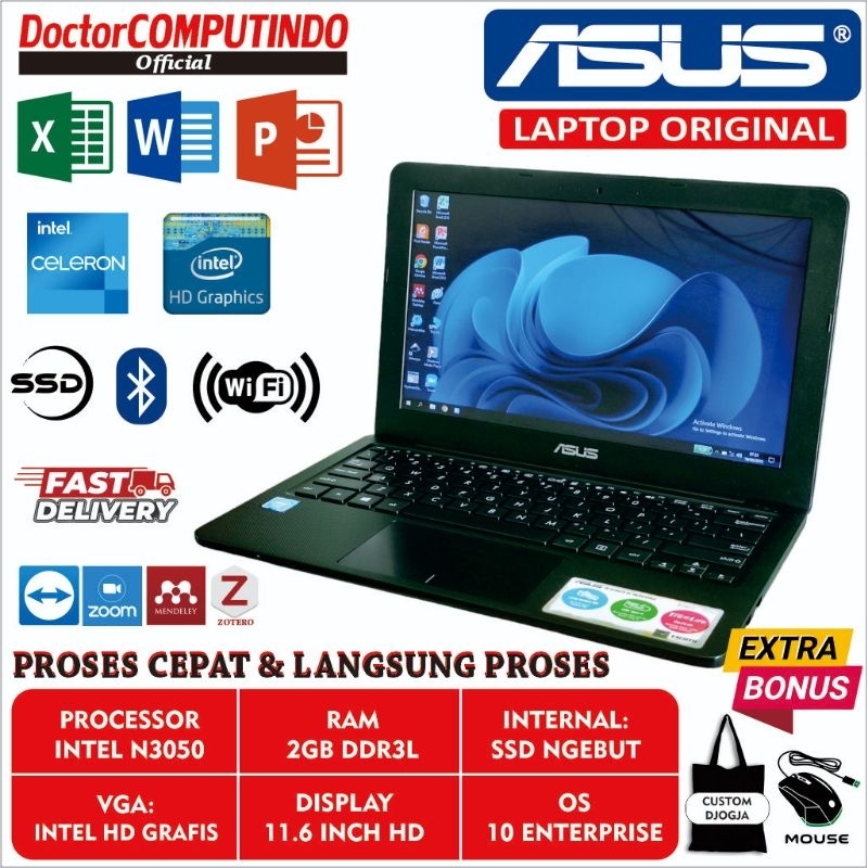 Jual NOTEBOOK ASUS RAM 4GB Keren Bodi Slim Batre Awet Siap Lembur Untuk ...