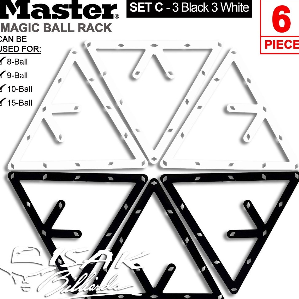Jual Magic Ball Rack 6 Triangle Rak Bola Plastik Segitiga Billiard ...