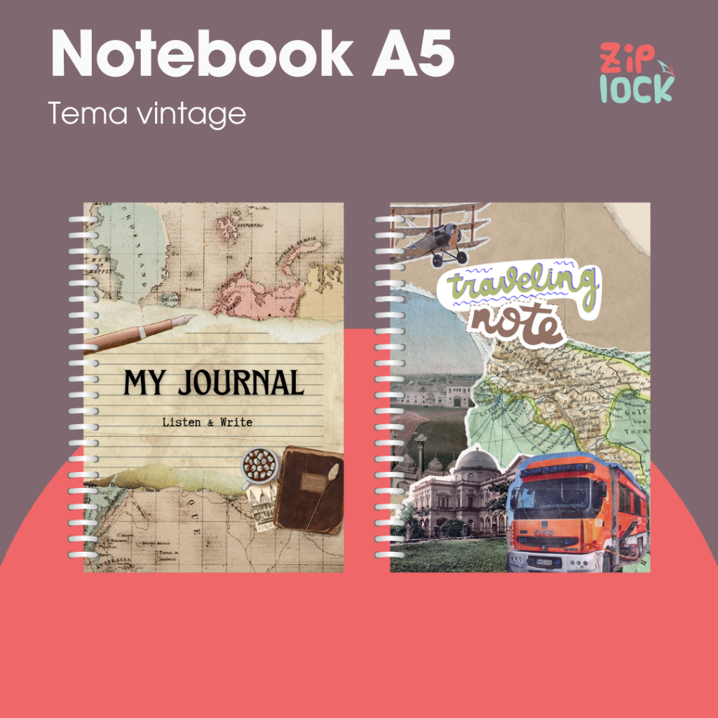 Jual [Notebook A5 80 lembar] Buku Diary Tema Vintage Jurnal Catatan ...