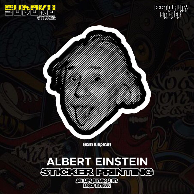 Jual STICKER STIKER PRINTING ALBERT EINSTEIN|STICKER TMBLR|STICKER HELM ...