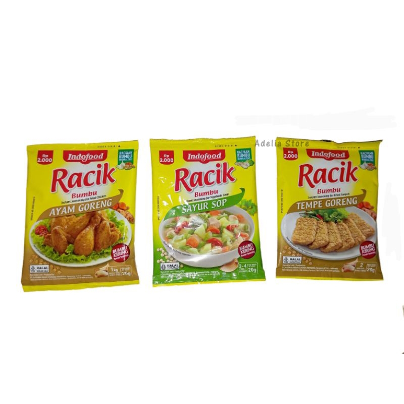 Jual INDOFOOD Bumbu Racik 3 Varian Ayam Goreng Sayur Sop Tempe Goreng ...
