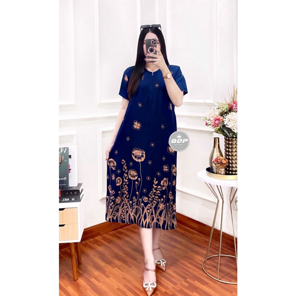 Jual Daster Wanita Panjang Rayon Grade A Busui Resleting Depan | Daster Chibi Terbaru | Daster ...