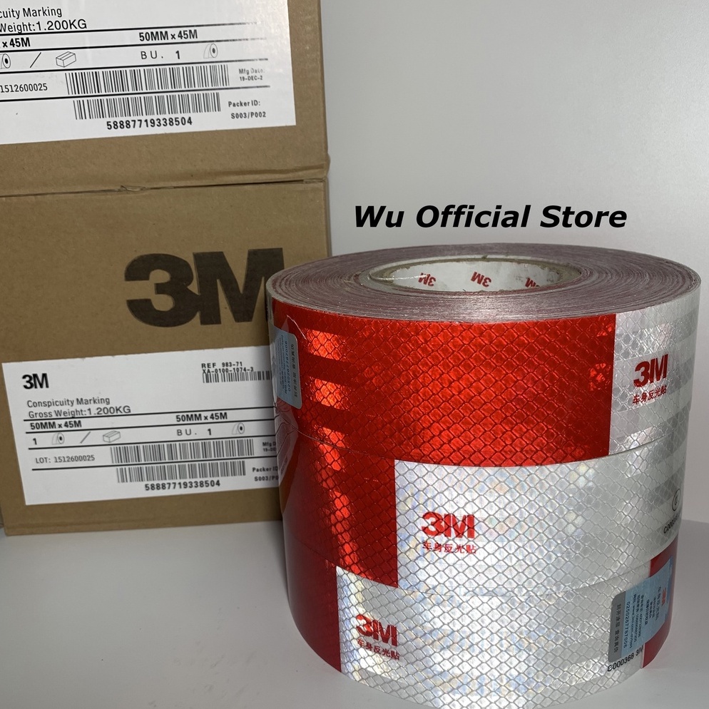 Jual KODE P13D Stiker Reflektor Merah Putih 3M Sticker Reflektif Pantul ...