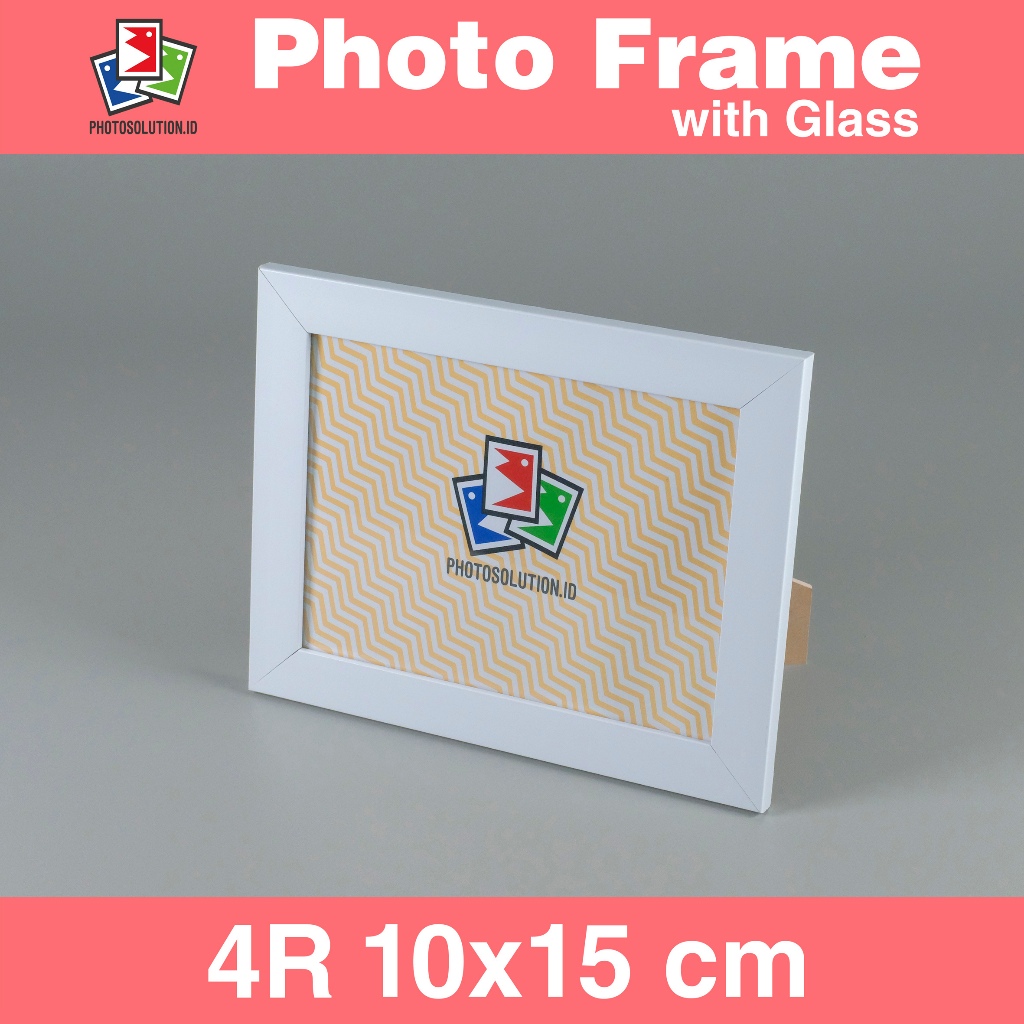 Jual Bingkai Foto 4R Putih Minimalis PAKAI KACA - Photo Frame FM25 ...