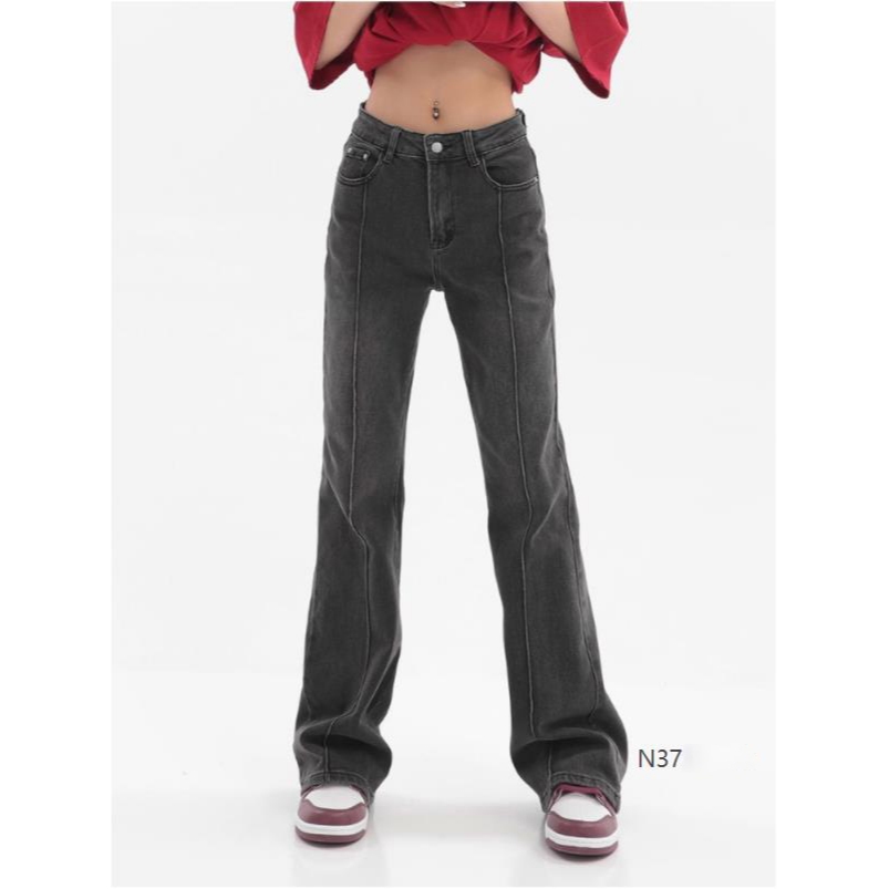 Jual Korea Cutbray Jeans Highwaist Celana Jeans Wanita Kekinian Seksi | Shopee Indonesia