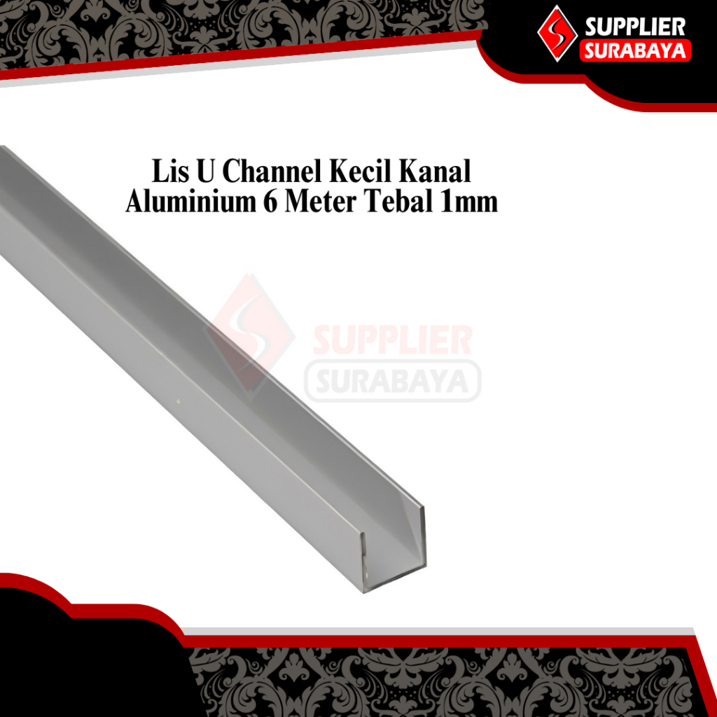 Jual Lis U Channel Kecil Kanal Aluminium 6 Meter Tebal 1mm | Shopee Indonesia