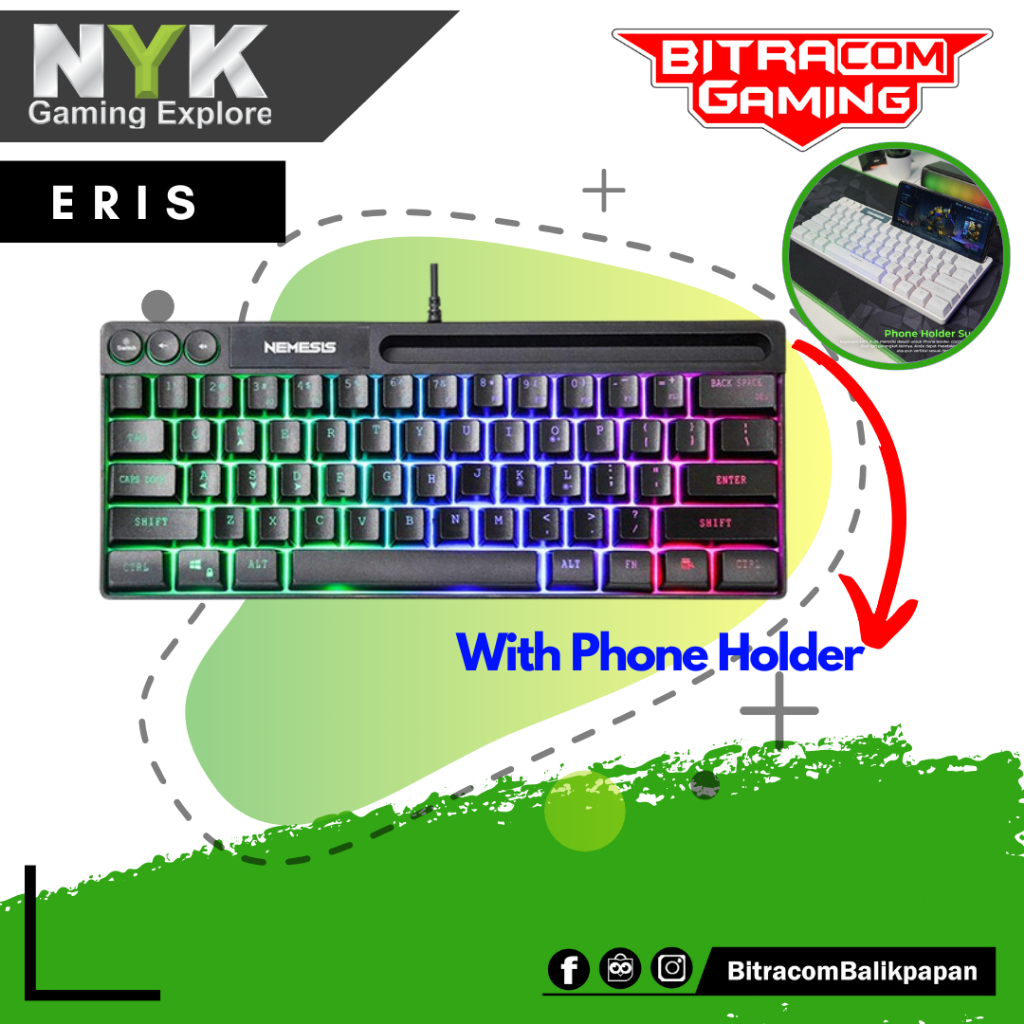 Jual NYK ERIS K06 MEMBRANE Gaming Keyboard RGB | Shopee Indonesia