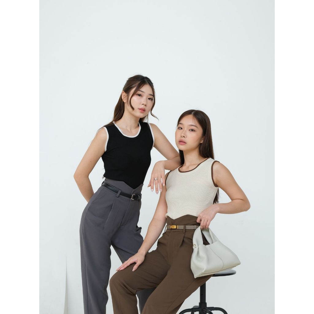 Jual Kiyorawears - Yovie Knit Tank Top / Crop Top Wanita / Casual Tank ...