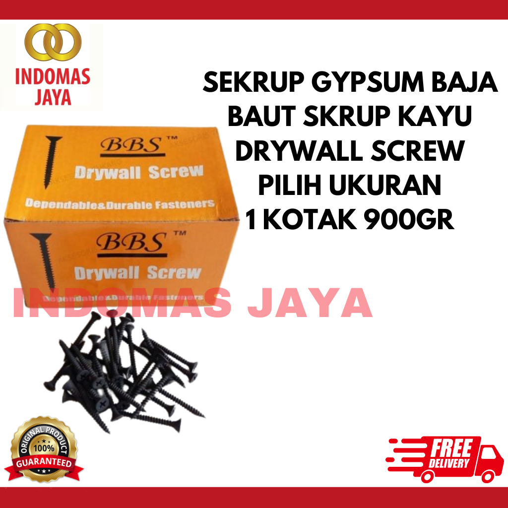 Jual Sekrup Gypsum Baja / Baut Skrup Kayu Drywall Screw [1 Kotak 900gr ...