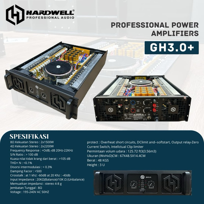 Jual Power Amplifier Hardwell GH 3.0+ / GH3.0+ Original | Shopee Indonesia