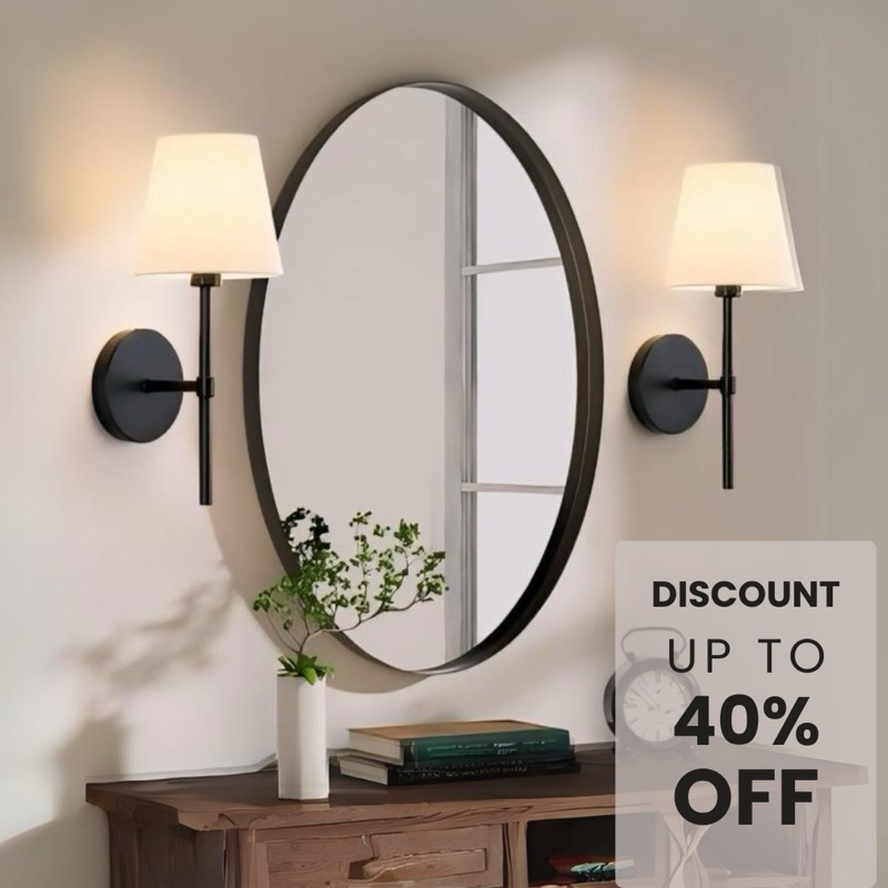 Jual Cermin Oval Dinding Aesthetic Frame Hitam Putih [GARANSI 100% ...