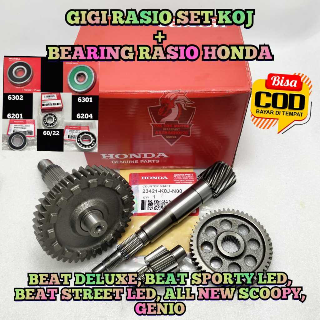 Jual GIGI RASIO SET KOJ + BEARING ASLI ORIGINAL HONDA BEAT DELUXE ...