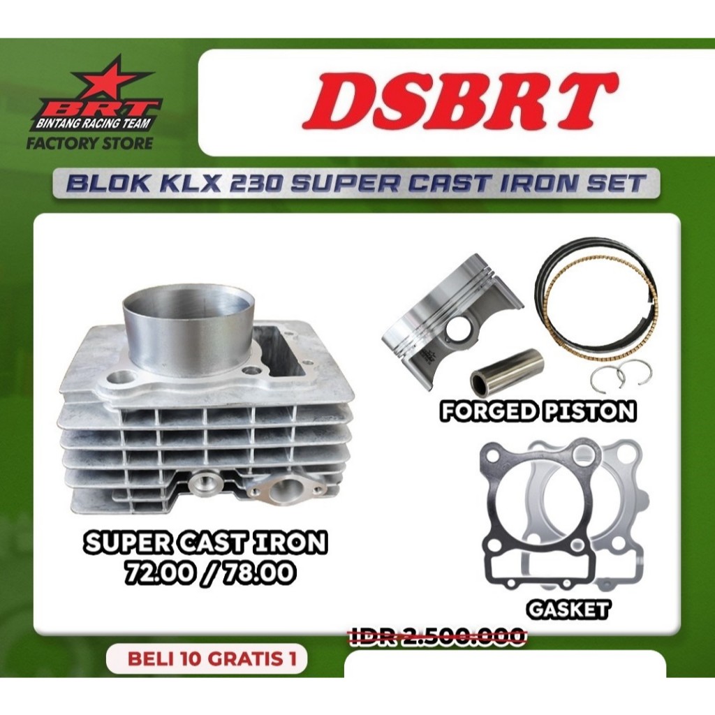 Jual Blok Bore Up BRT KLX 230 KLX230 72 & 78 mm | Shopee Indonesia