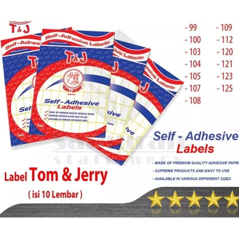 Jual LABEL TOM & JERRY STICKER TOM AND JERRY LABEL TEMPEL PUTIH 103 105 120 121 124 PACK ...