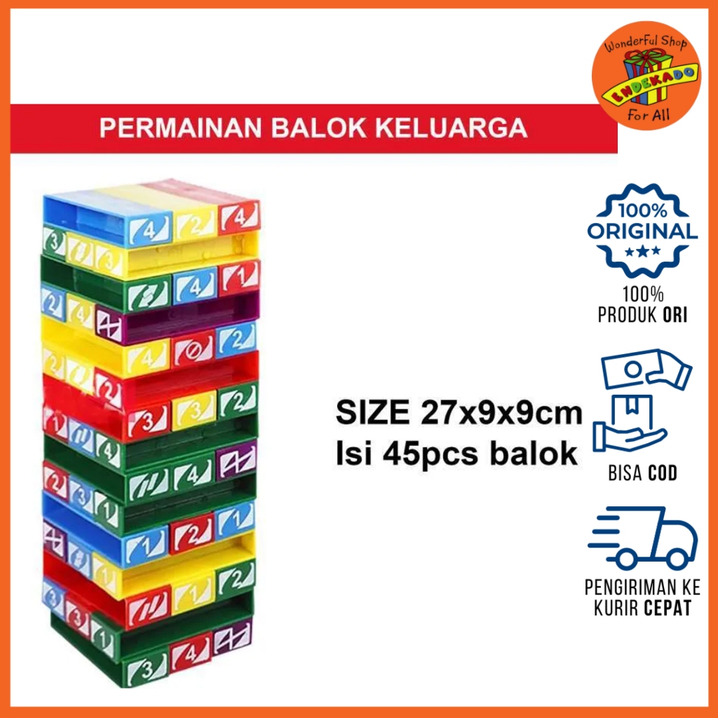 Jual Permainan Keluarga-Balok Susun/Stacko-Mainan Balok Susun | Shopee ...