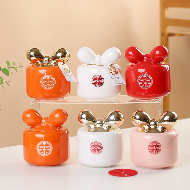 Jual NEW ! CANDY BOX MUG JAR KERAMIK TUTUP PITA - SOUVENIR WEDDING ...