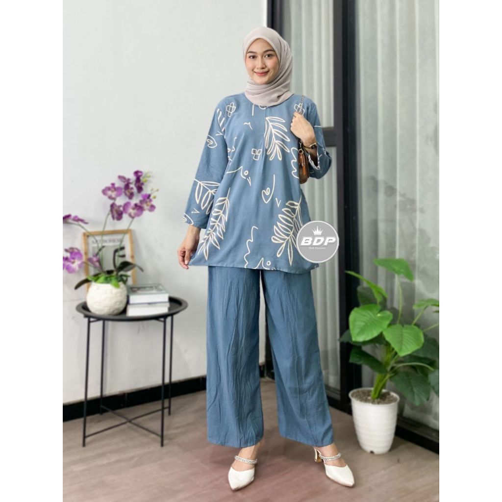 Jual Setelan Wanita Lengan Panjang | One Set Rayon | Piyama Wanita | One Set Wanita Kekinian ...
