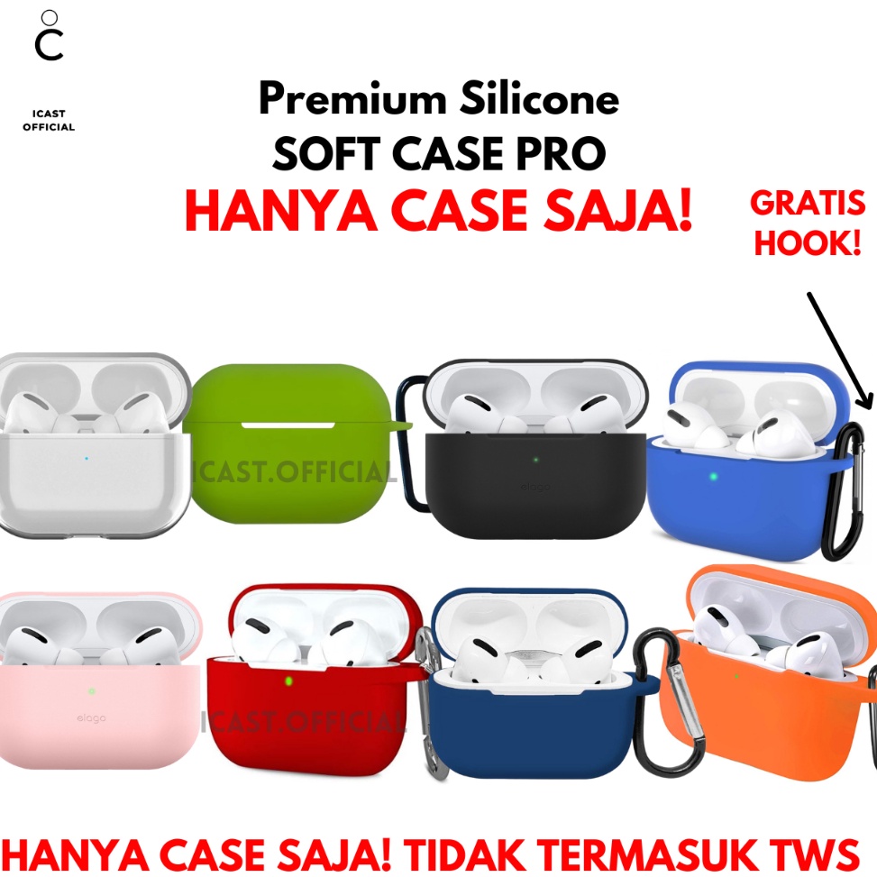 Jual Harga Terbaik Case TWS Pro Silicone Case Gratis HOOK Transparant ...