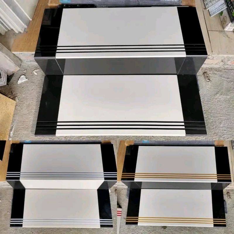 Jual 20 trap/set anak tangga kombinasi cream&hitam 30x80&20x80 ...