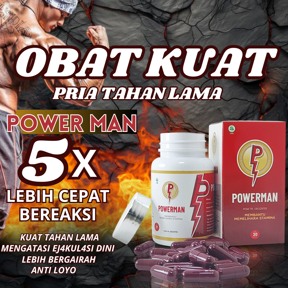 Jual OBAT KUAT PRIA TAHAN LAMA - POWERMAN HERBAL KAPSUL PRIA TAHAN LAMA (BPOM) | Shopee Indonesia
