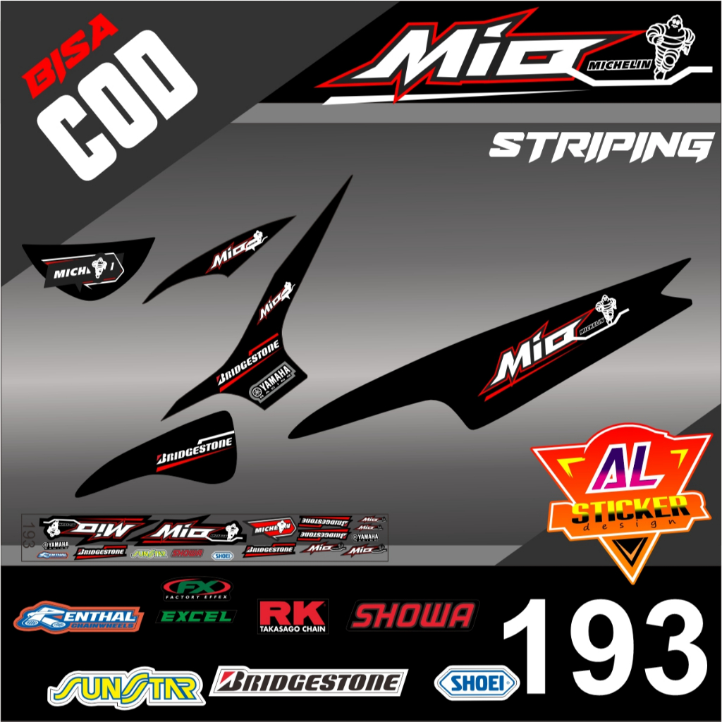 Jual Stiker Striping Mio 110 Smile/Sporty 2008 2009 2010 2012 2013 ...