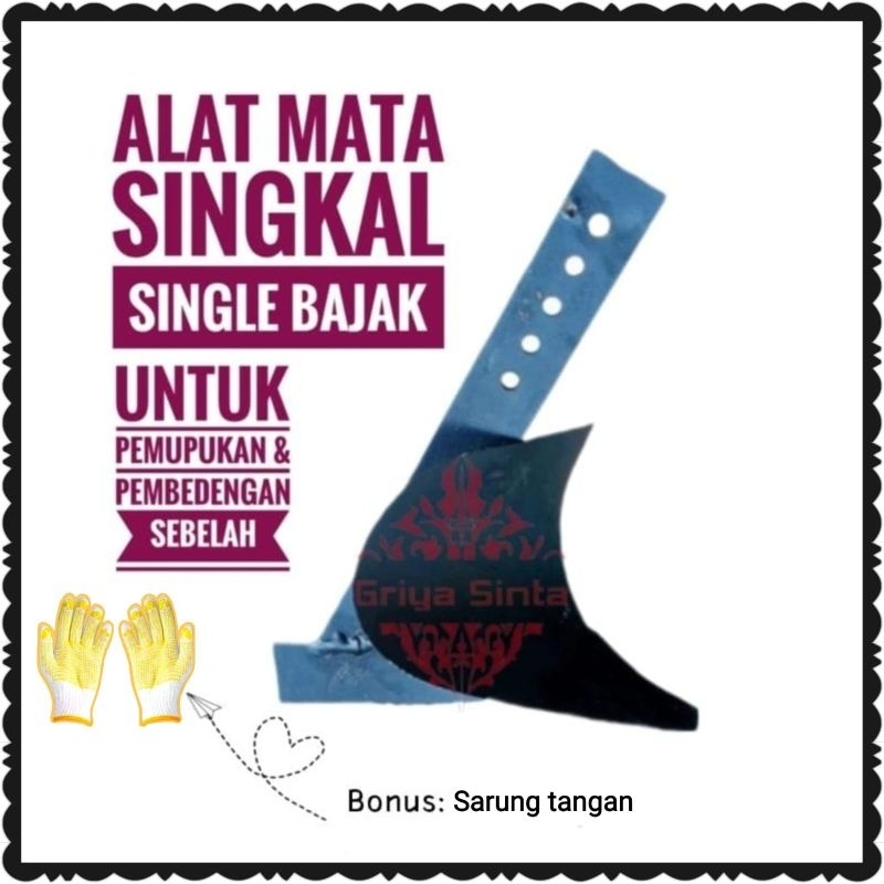 Jual Alat Mata SINGKAL Bajak manual Single Double Segitiga bonus sarung ...