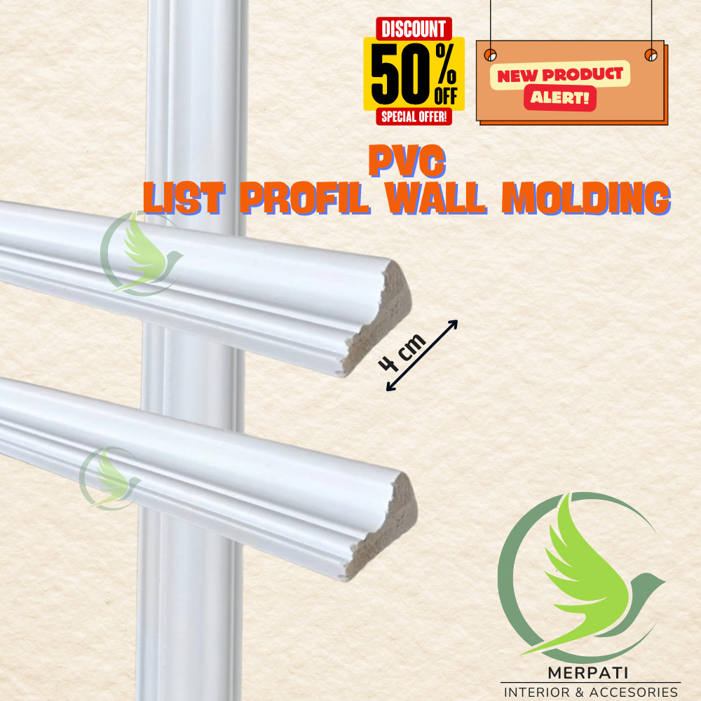 Jual List PVC Kualitas Premium Wall Molding Panjang 2 meter Lebar 4 CM ...