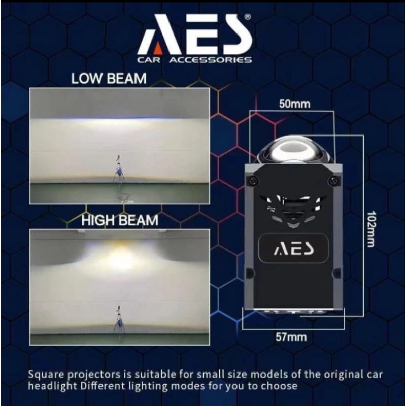 Jual BILED MATRIX AESLUX HM 1 HELIOS LASER 2 INCH BLUE LENS EMBOS AES ...