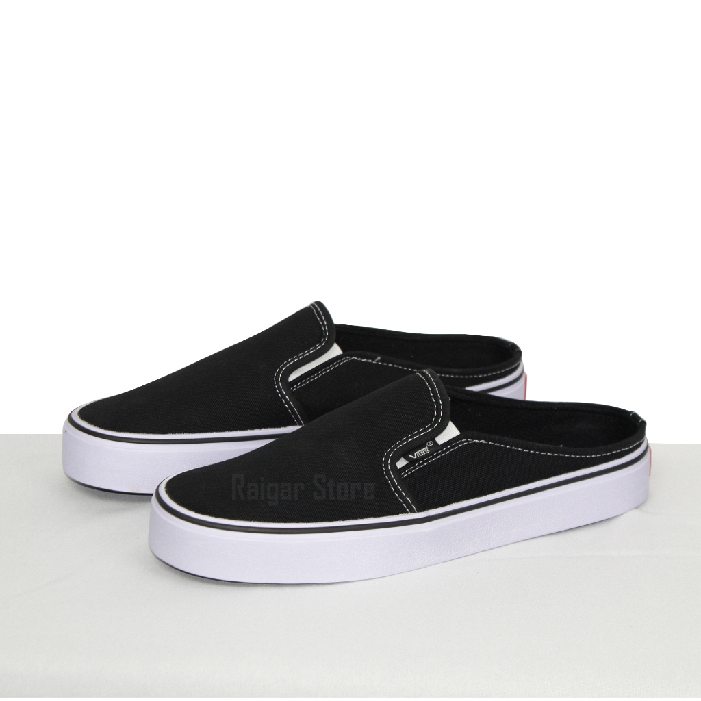 Jual Sepatu Sandal Bustong Vans Slip On Tanpa Tali Slop Pria Wanita ...