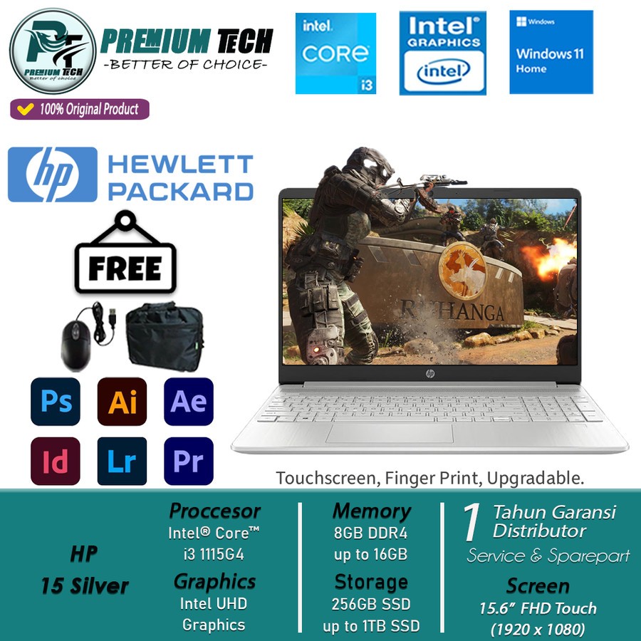 Jual Promo Laptop Sekolah HP 15 Intel i3 1115G4 16GB RAM 1TB SSD FHD ...