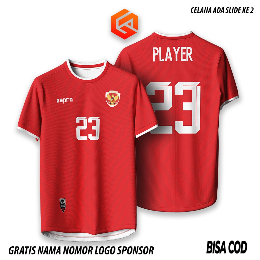 Jual BAJU TIMNAS 2024 JERSEY PRINTING TIMNAS TERBARU | Shopee Indonesia