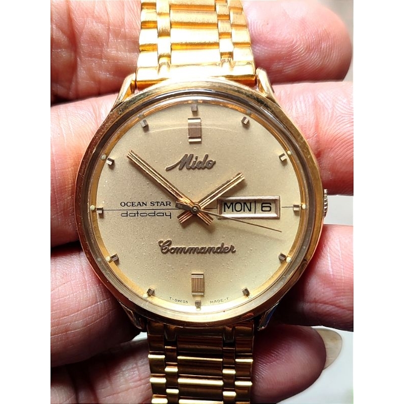 Jual Mido Commander Gold Plate 30 Micron Automatic Original | Shopee ...