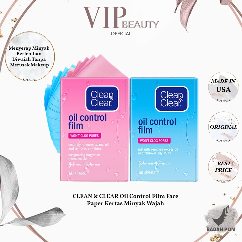 Jual CLEAN & CLEAR Oil Control Film Face Paper Kertas Minyak Wajah ...