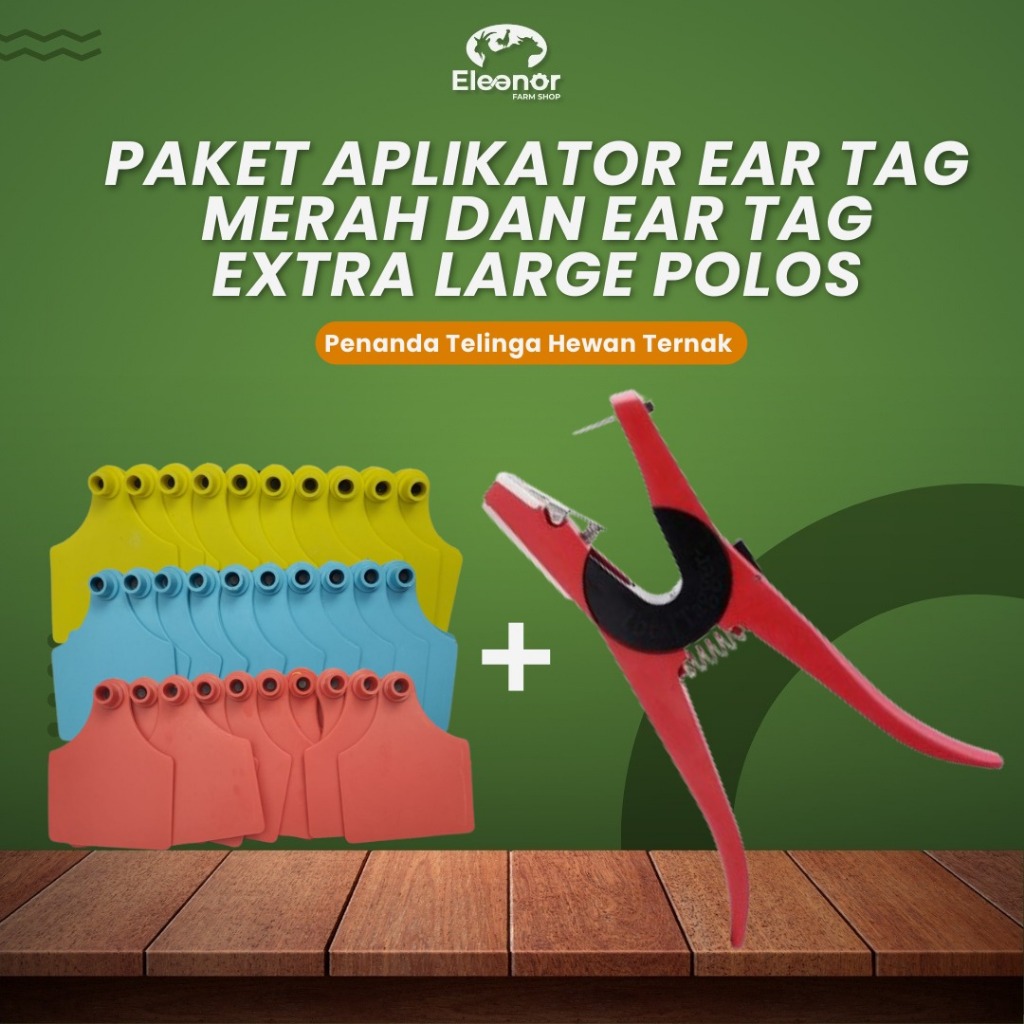 Jual Paket Hemat Aplikator Eartag Merah & Eartag Ukuran 7.5x10cm Besar ...