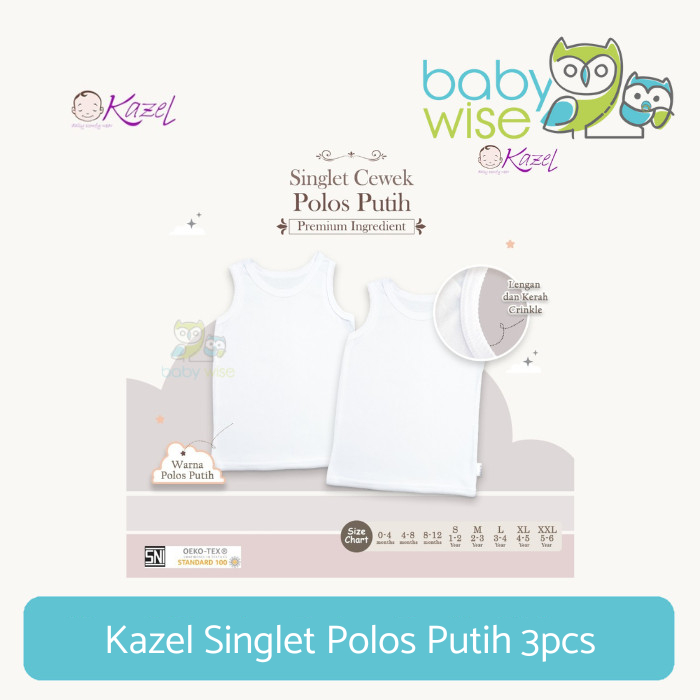 Jual Kazel Singlet Polos Putih 3pcs | Shopee Indonesia