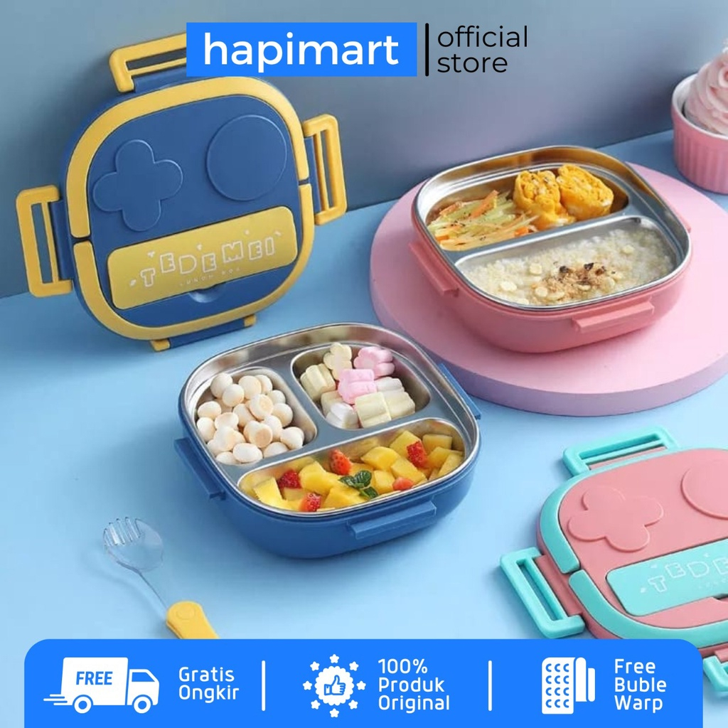 Jual Lunch Box Bento Tedemei Kotak Bekal Anak Sekat Stainless Steel 304 ...