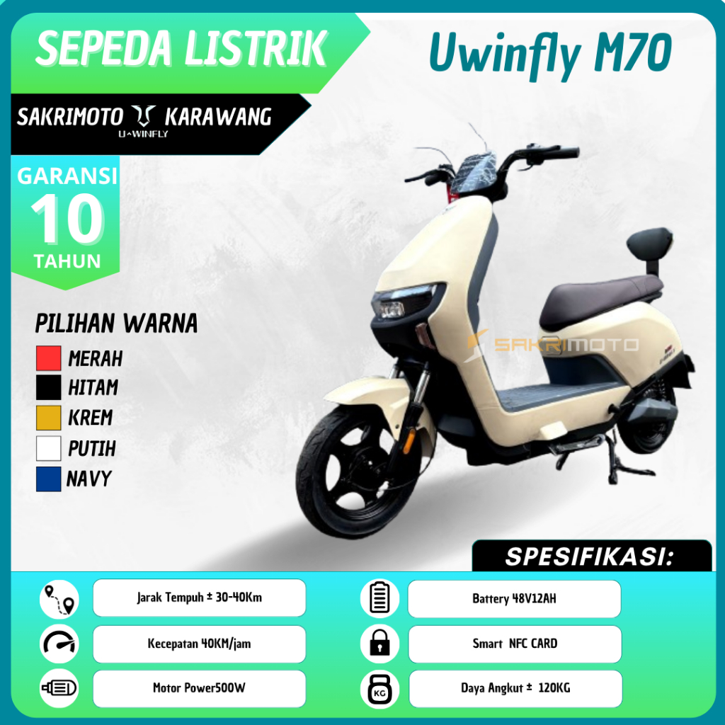 Jual Uwinfly M70 sepeda listrik NFC Dewasa 600 Watt murah garansi resmi ...
