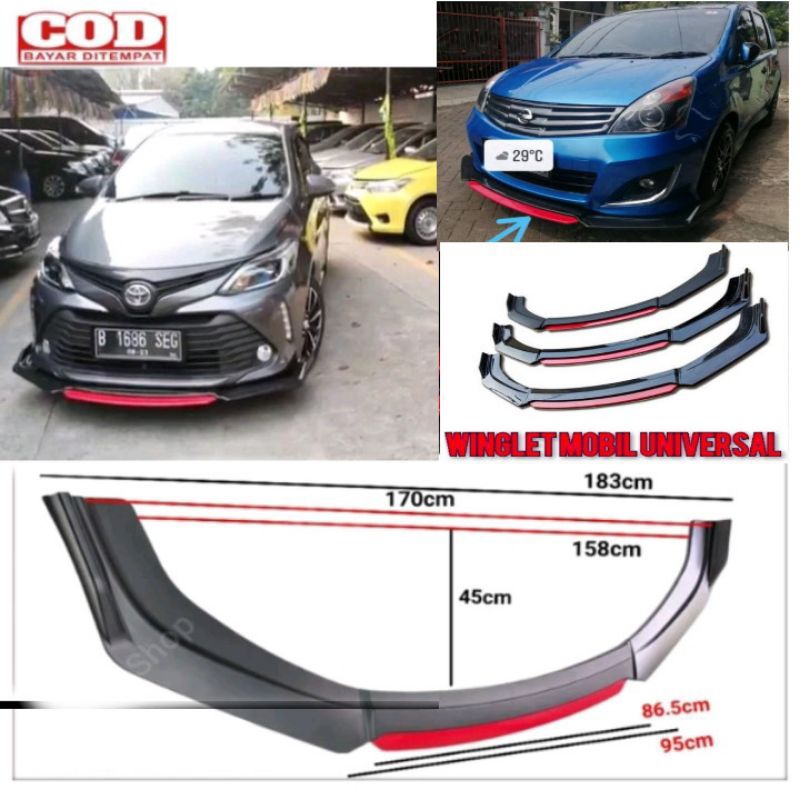 Jual Front Lips winglet Bumper Universal Depan lips Warna bisa untuk ...