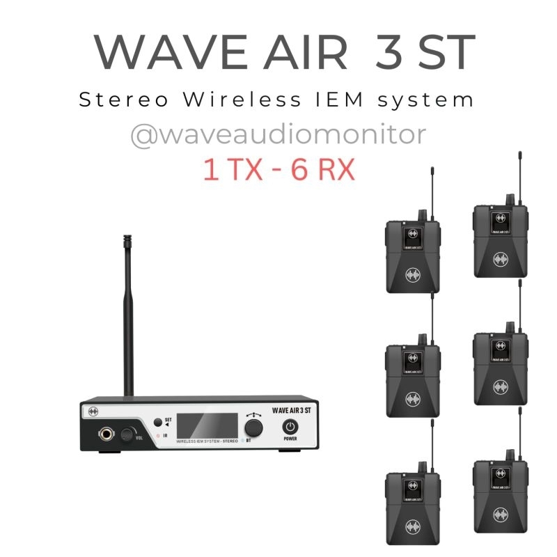 Jual Wave Air 3 ST Stereo Wireless IEM System Stage Wave Audio Monitor ...