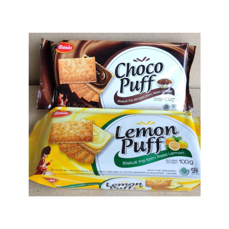 Jual Monde Choco Puff Lemon Puff 100 gr | Shopee Indonesia